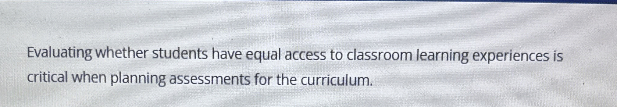 Solved Evaluating whether students have equal access to | Chegg.com