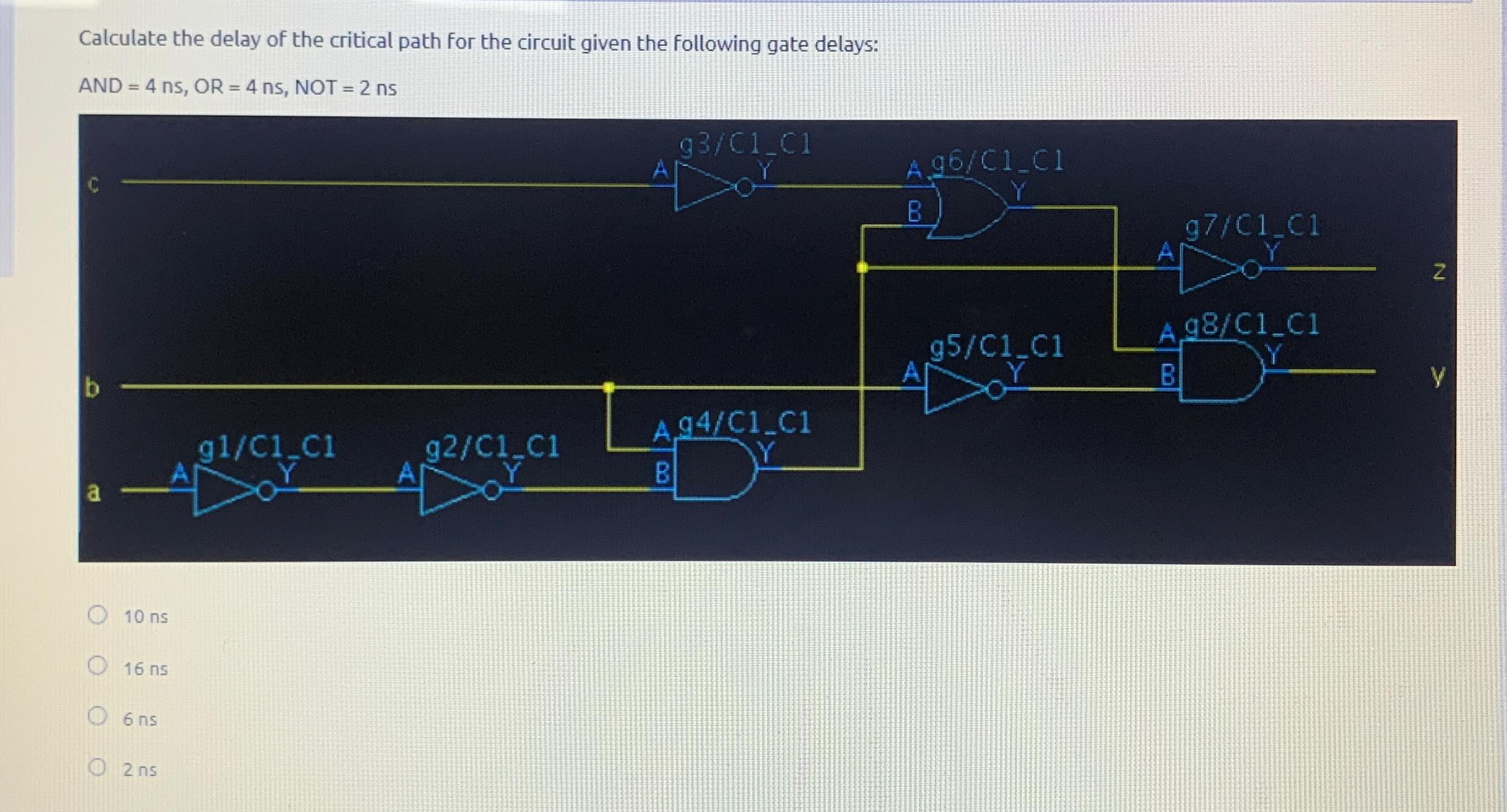 Solved Calculate the delay of the critical path for the | Chegg.com