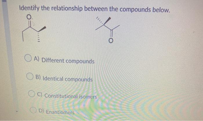 Solved Identify the relationship between the compounds | Chegg.com