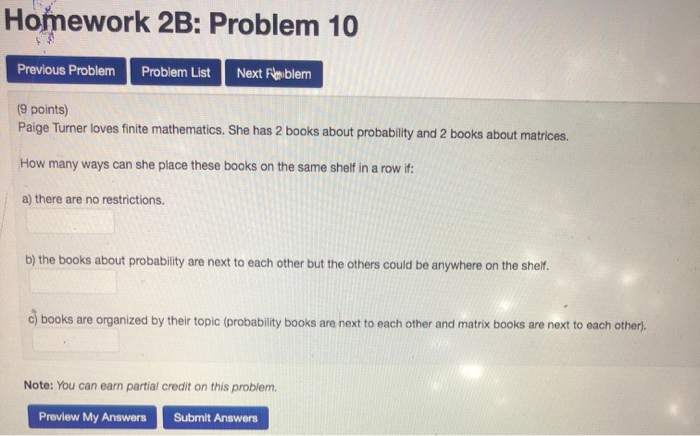 Solved Homework 2B: Problem 10 Previous Problem Problem List | Chegg.com