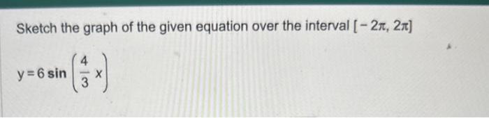 Solved Sketch the graph of the given equation over the | Chegg.com