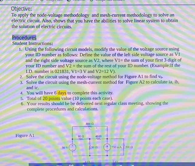 Solved NODE METHOD ANALYSIS Objective: Apply the | Chegg.com