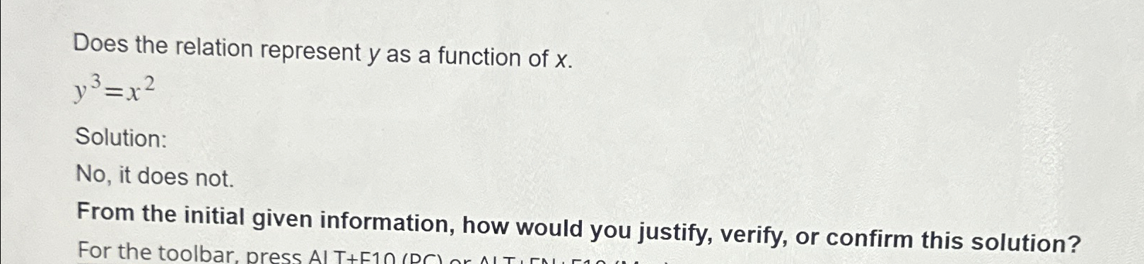 Solved Does the relation represent y ﻿as a function of | Chegg.com
