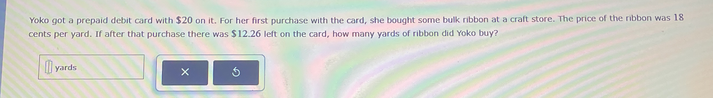 Solved Yoko got a prepaid debit card with $20 ﻿on it. ﻿For | Chegg.com