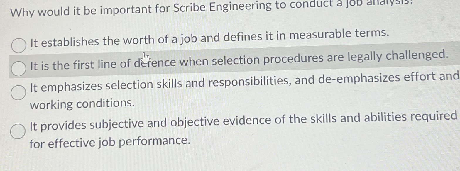 Solved Why would it be important for Scribe Engineering to | Chegg.com