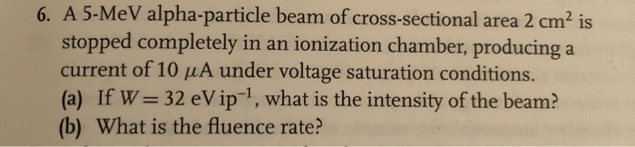 Solved 6. A 5-MeV alpha-particle beam of cross-sectional | Chegg.com