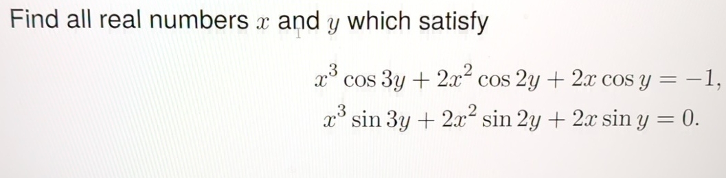 Solved Find all real numbers x ﻿and y ﻿which | Chegg.com