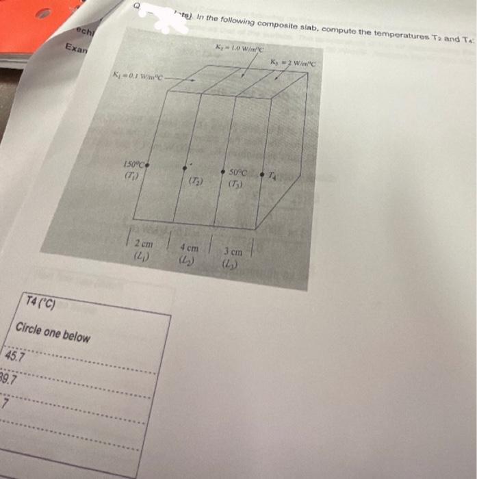 Solved 'I. In the following composite slab, compute the | Chegg.com