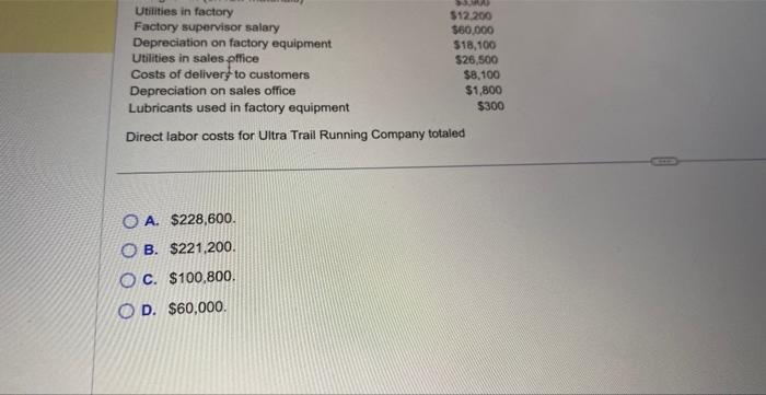 Solved A. $228,600. B. $221,200. C. $100,800. D. $60,000.A. | Chegg.com