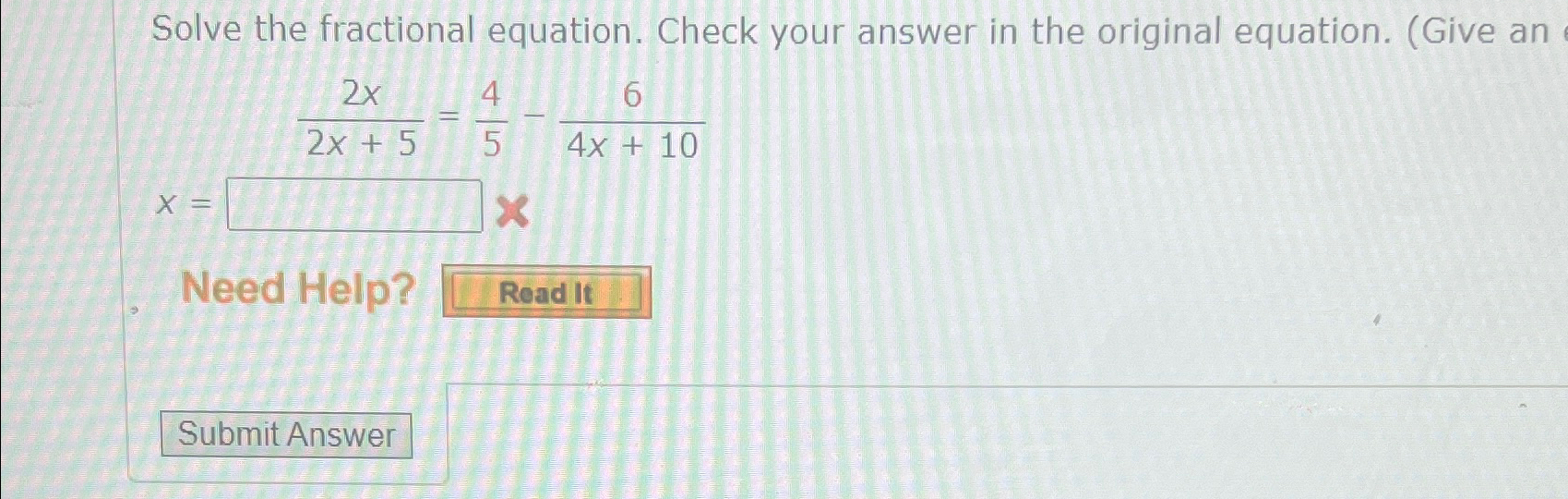 Solved Solve the fractional equation. Check your answer in | Chegg.com