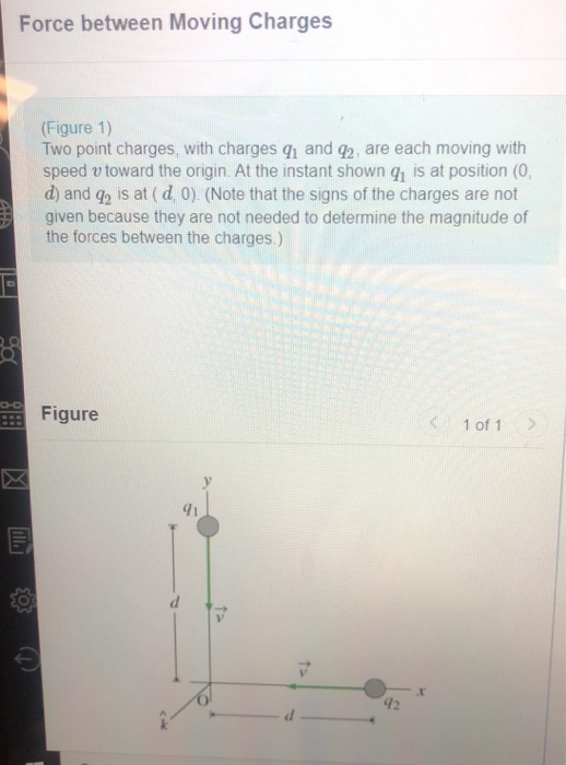 Solved Force between Moving Charges (Figure 1) Two point | Chegg.com