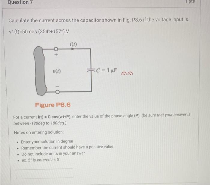 Solved Calculate the current across the capacitor shown in | Chegg.com