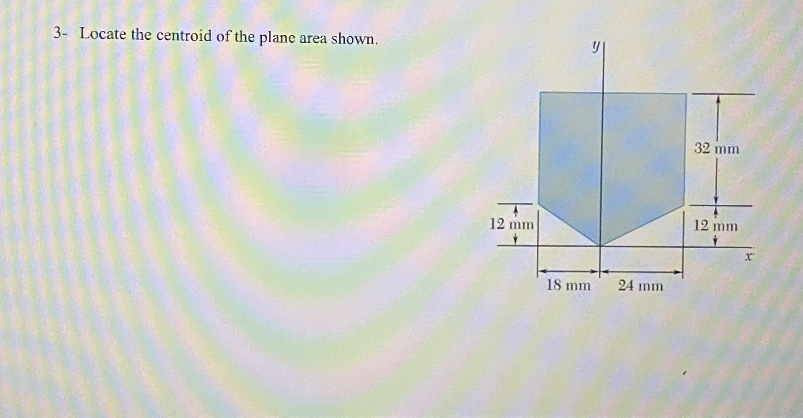 Solved 3- ﻿Locate the centroid of the plane area shown. | Chegg.com
