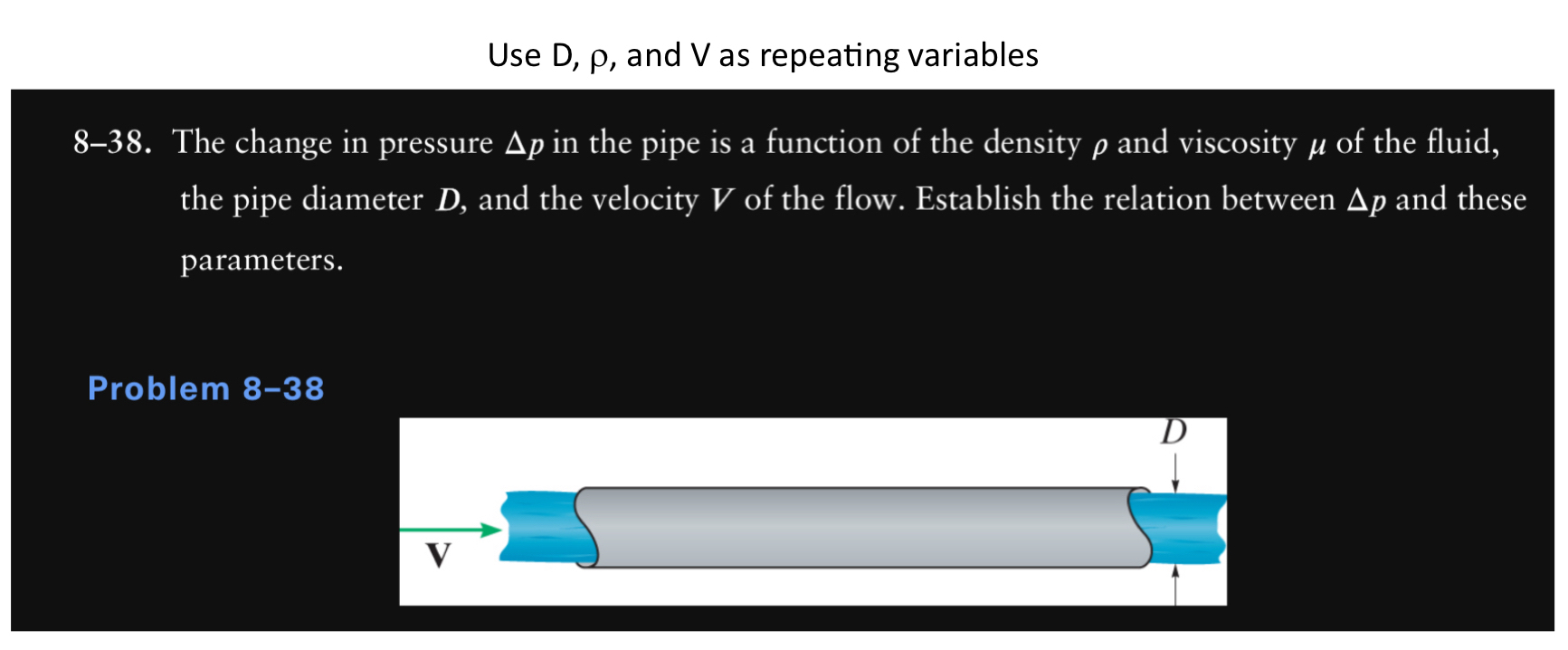 Solved Use D,ρ, ﻿and V ﻿as repeating variables8-38. ﻿The | Chegg.com