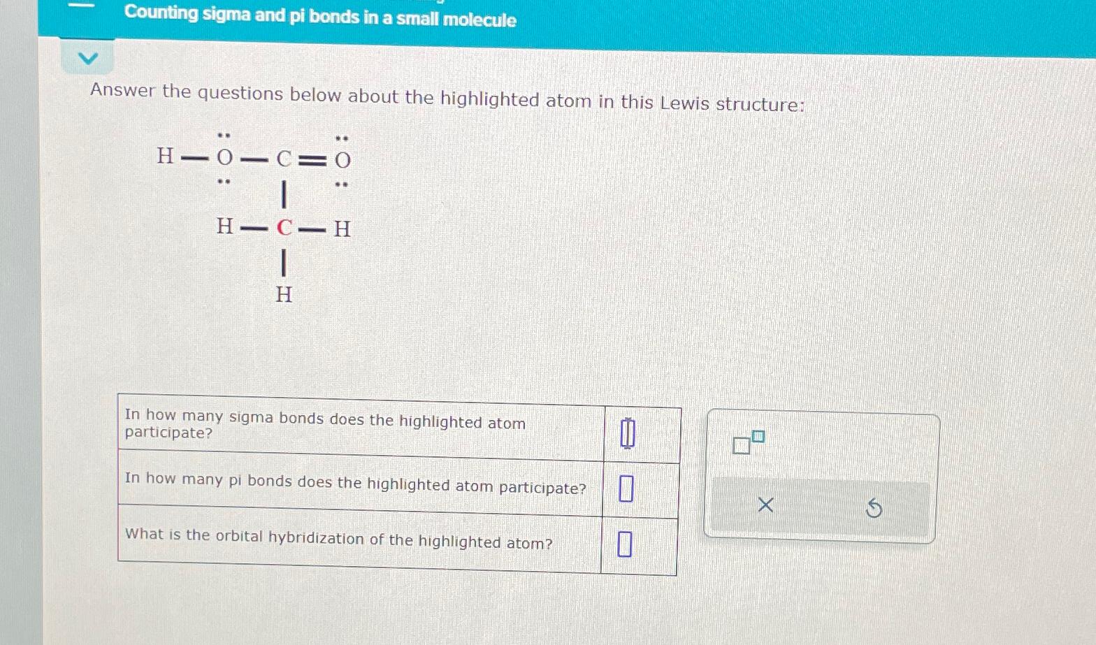 Solved Counting sigma and pi bonds in a small moleculeAnswer | Chegg.com