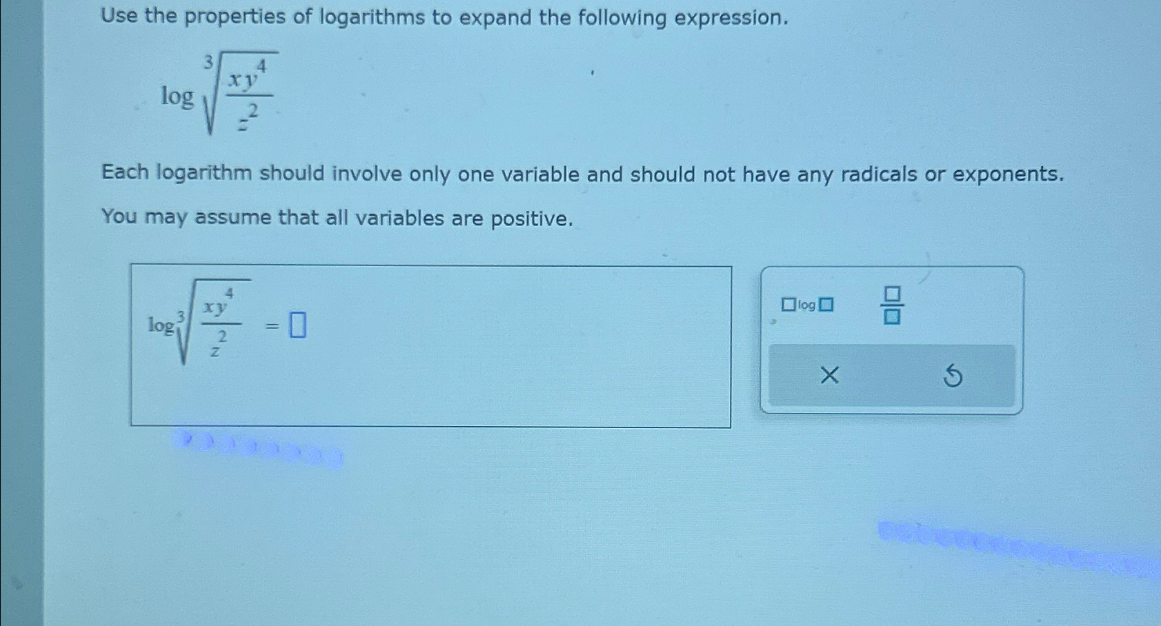 Solved Use the properties of logarithms to expand the | Chegg.com