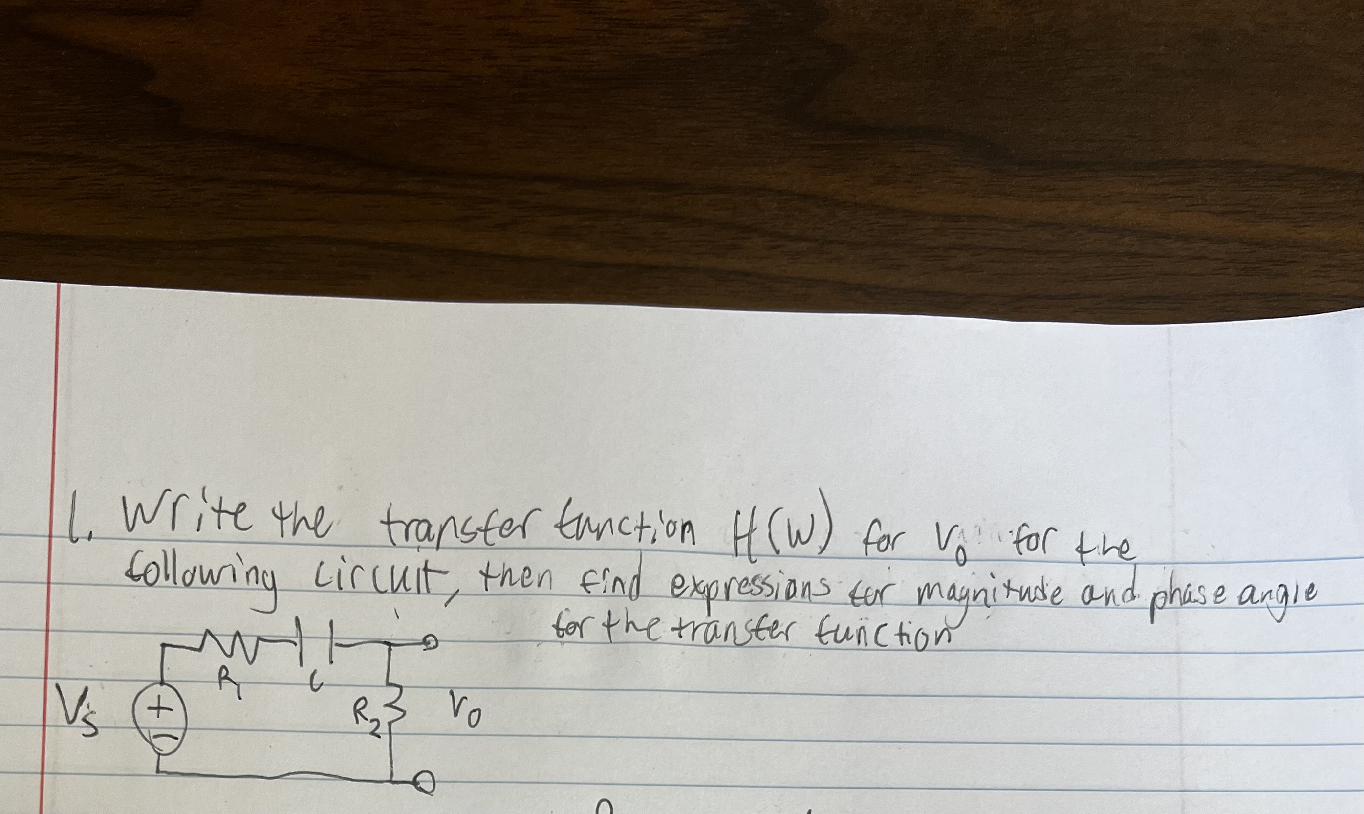 Solved Electrical Engineering: Write the transfer function | Chegg.com
