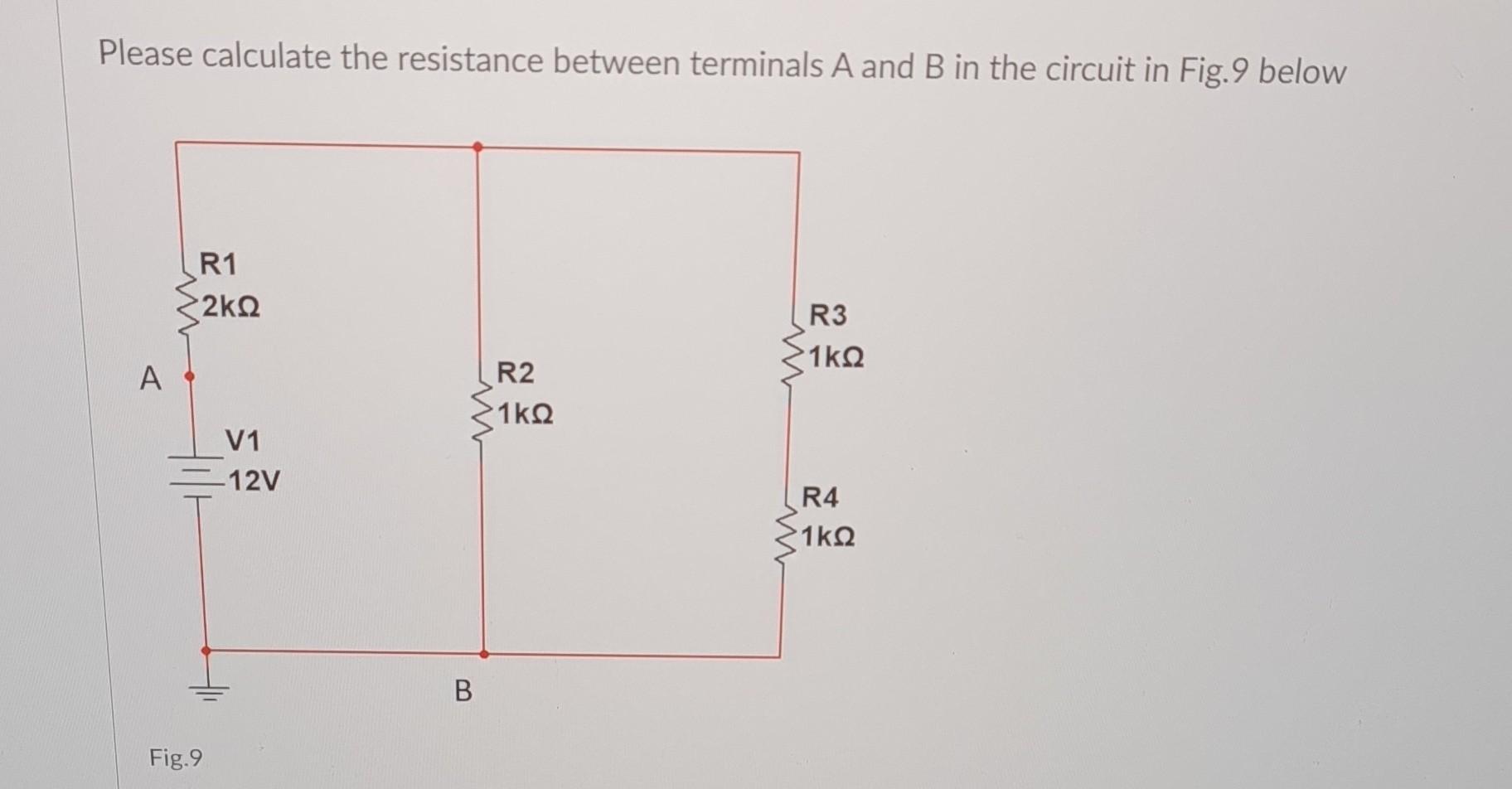 Solved Please calculate the resistance between terminals A | Chegg.com