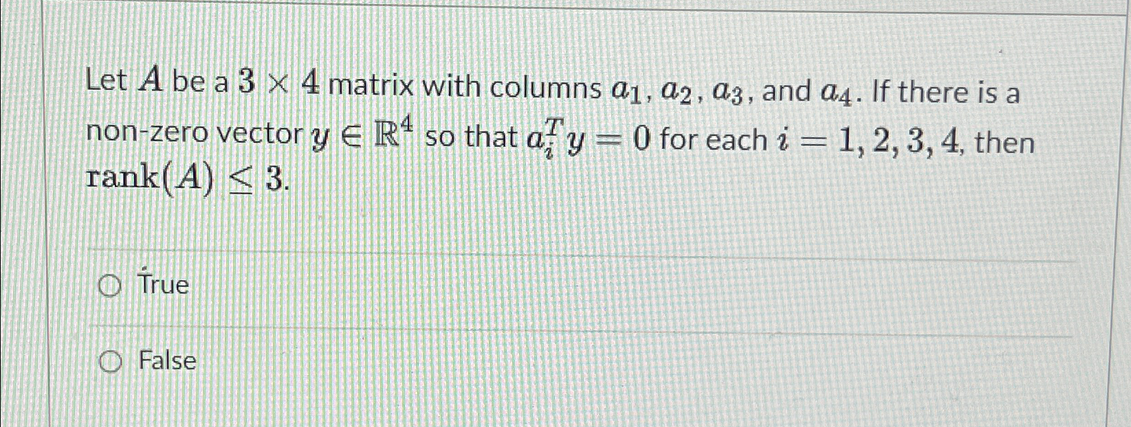 Solved Let A ﻿be a 3×4 ﻿matrix with columns a1,a2,a3, ﻿and | Chegg.com