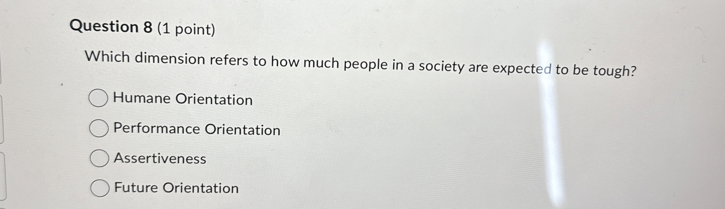 Solved Question 8 (1 ﻿point)Which dimension refers to how | Chegg.com