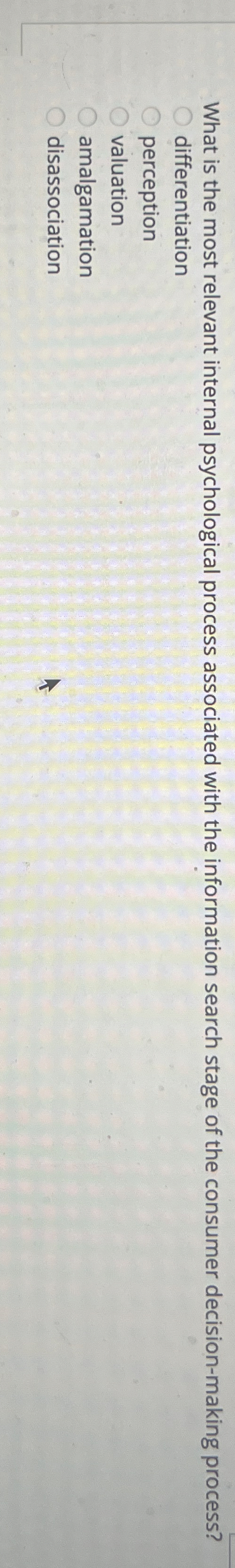 Solved What is the most relevant internal psychological | Chegg.com