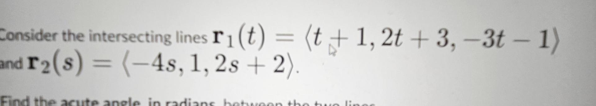 Solved Consider the intersecting lines | Chegg.com