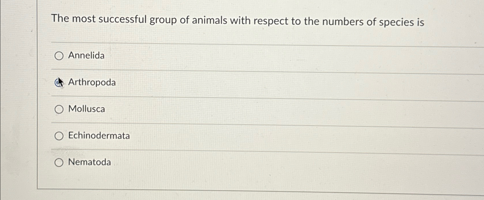 Solved The most successful group of animals with respect to | Chegg.com
