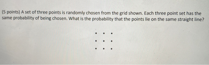Solved (5 points) A set of three points is randomly chosen | Chegg.com