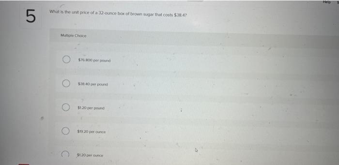 Solved What is the unit price of a 32 -ounce box of brown | Chegg.com