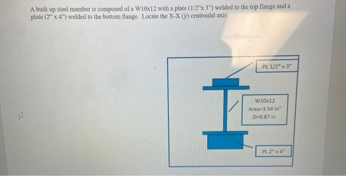 Solved A built up steel member is composed of a W10x12 with | Chegg.com