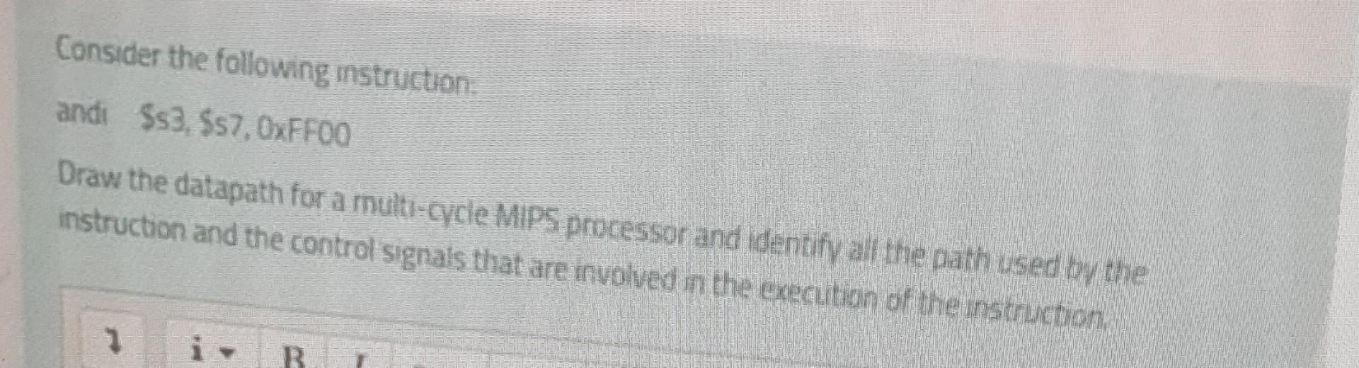 Solved Consider the following instruction andi $33. $57, | Chegg.com