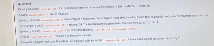 Solved Example input Program prompts: Input Number(N) User | Chegg.com