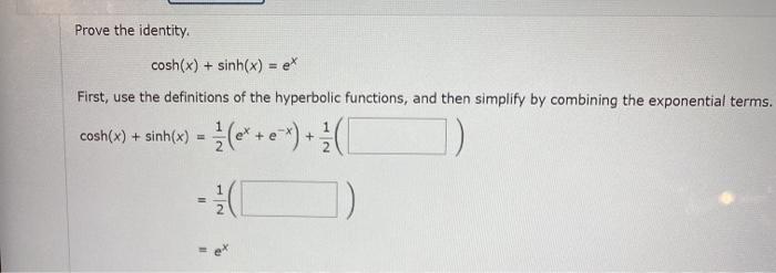 Solved Prove the identity. cosh(-x) = cosh(x) (This shows | Chegg.com