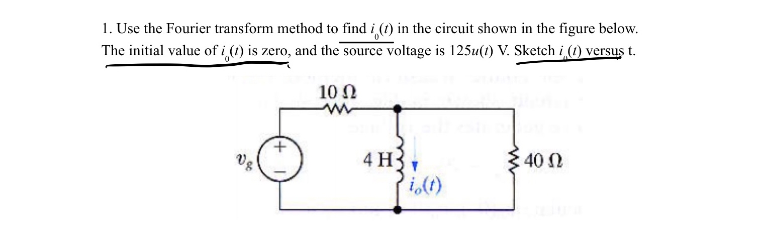 Solved Use the Fourier transform method to find i0(t) ﻿in | Chegg.com