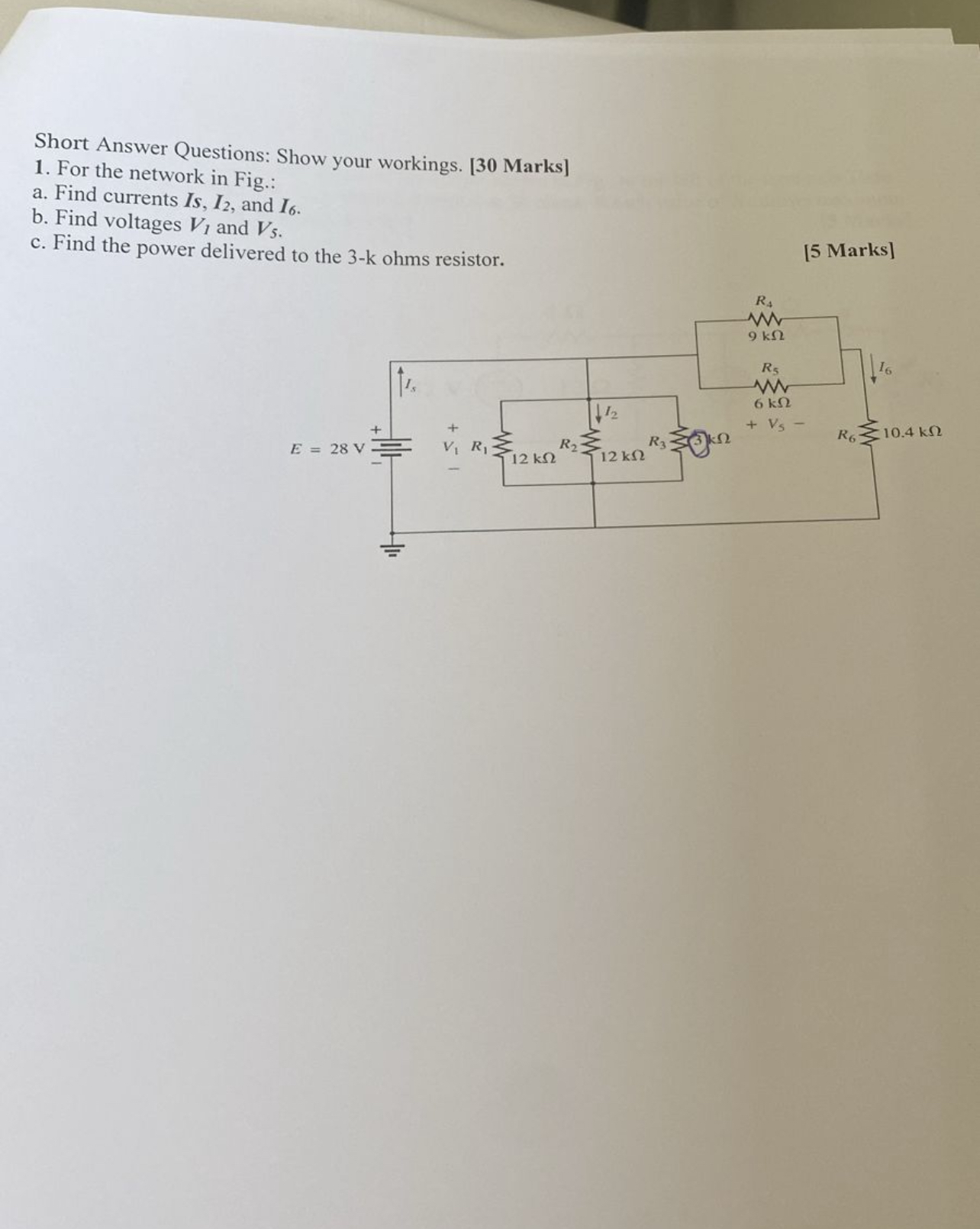 Solved Short Answer Questions: Show your workings. [30 | Chegg.com