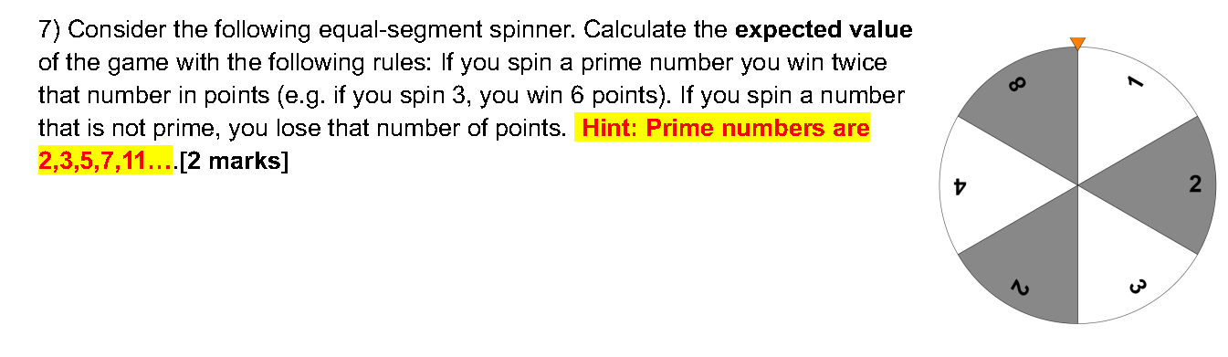 Solved Consider the following equal-segment spinner. | Chegg.com