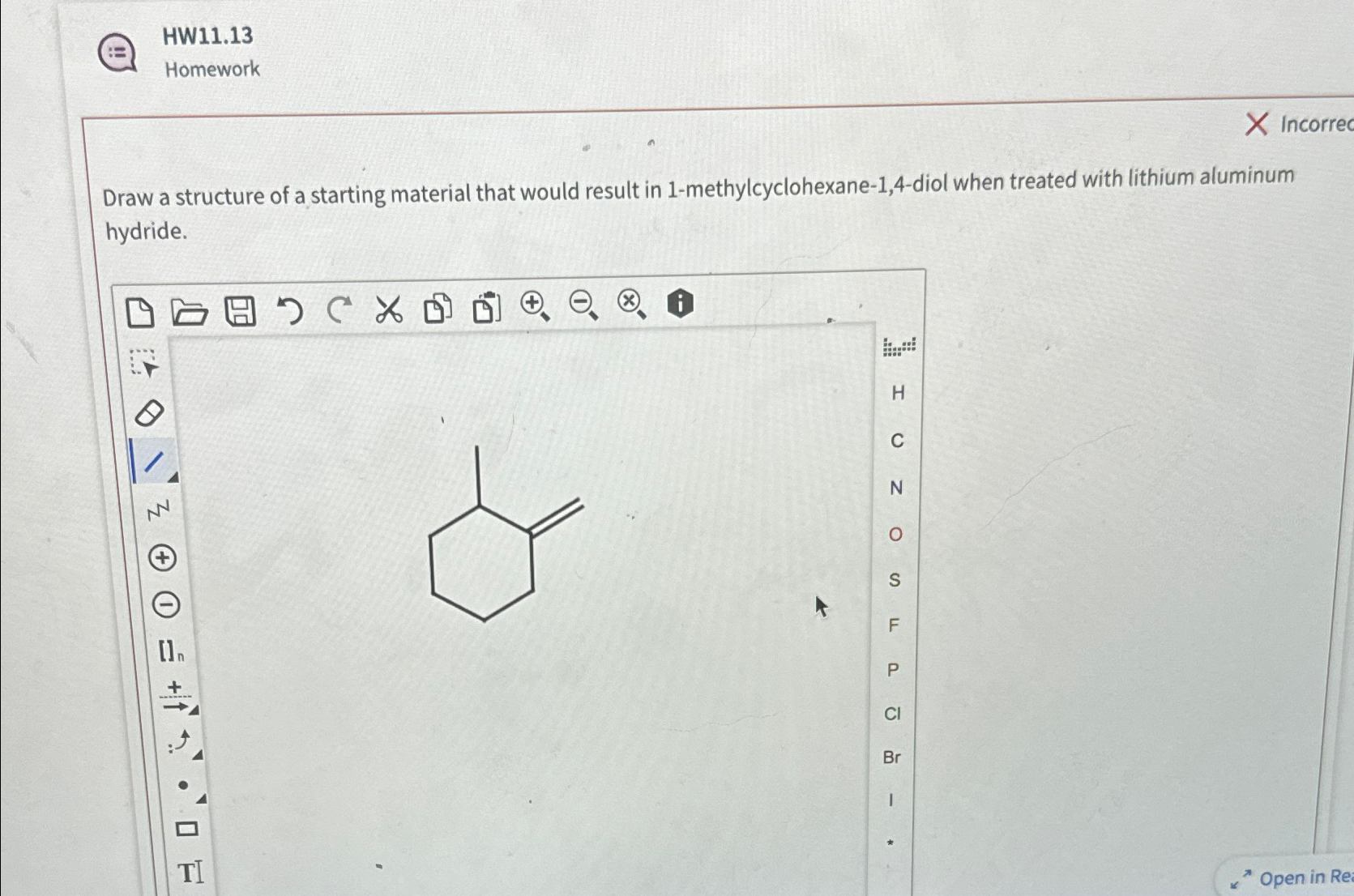 Solved HW11.13HomeworkDraw a structure of a starting | Chegg.com