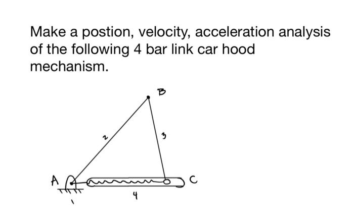 Solved Make a postion, velocity, acceleration analysis of | Chegg.com