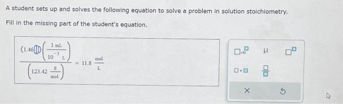 Solved A student sets up and solves the following equation | Chegg.com