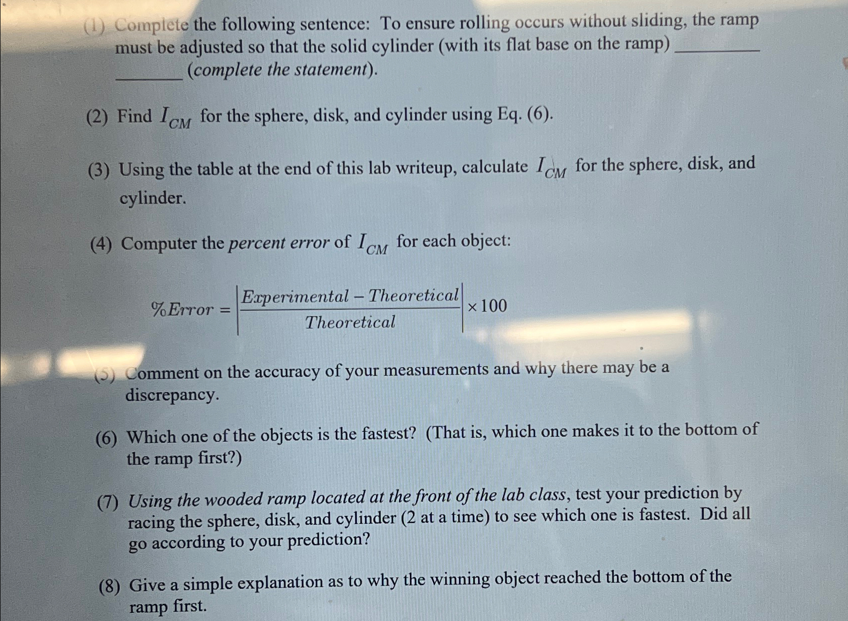 Solved (1) ﻿Complete the following sentence: To ensure | Chegg.com