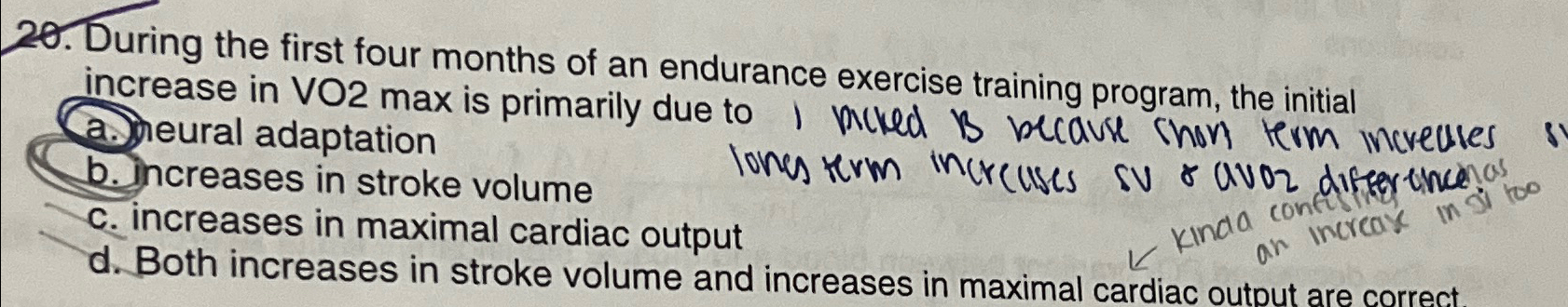 Solved During the first four months of an endurance exercise | Chegg.com