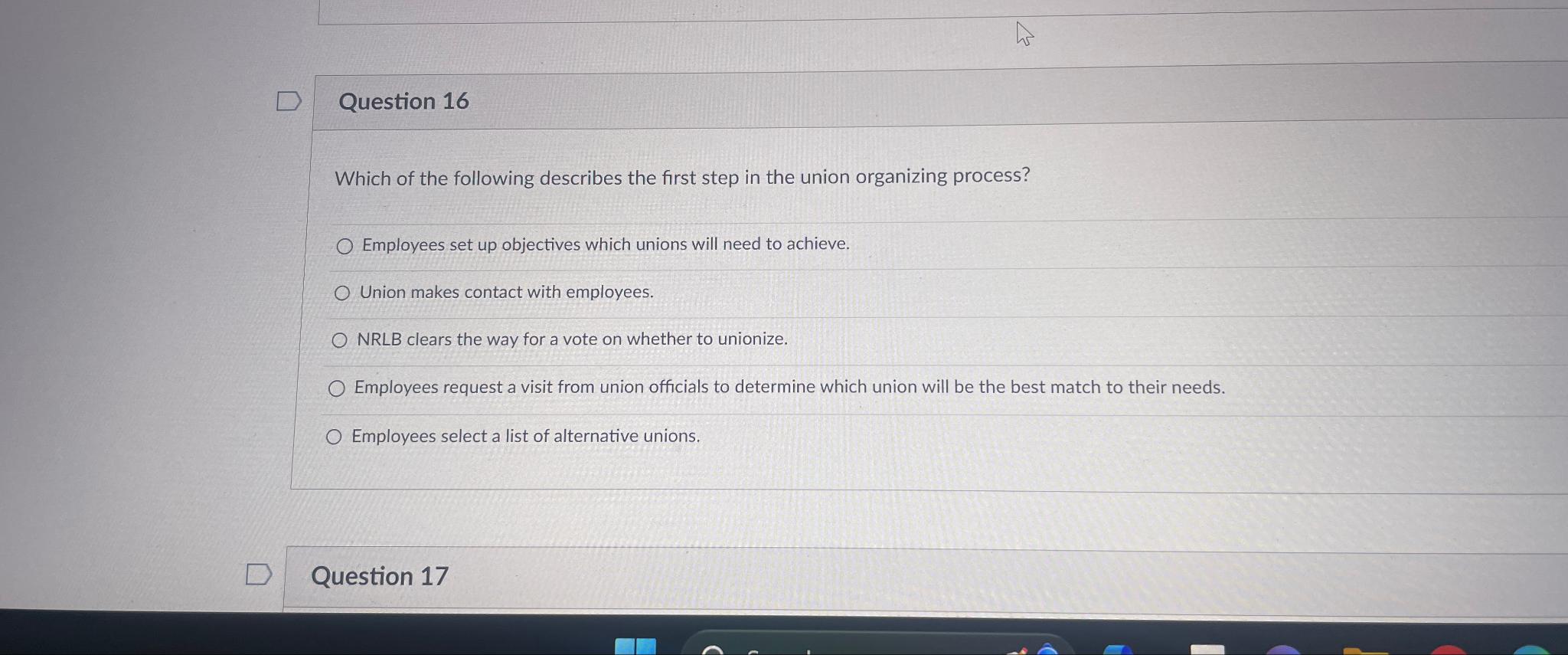 Solved Question 16Which of the following describes the first | Chegg.com
