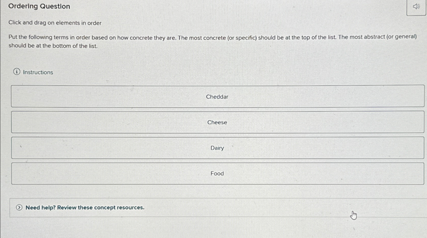 Solved Ordering QuestionClick and drag on elements in | Chegg.com