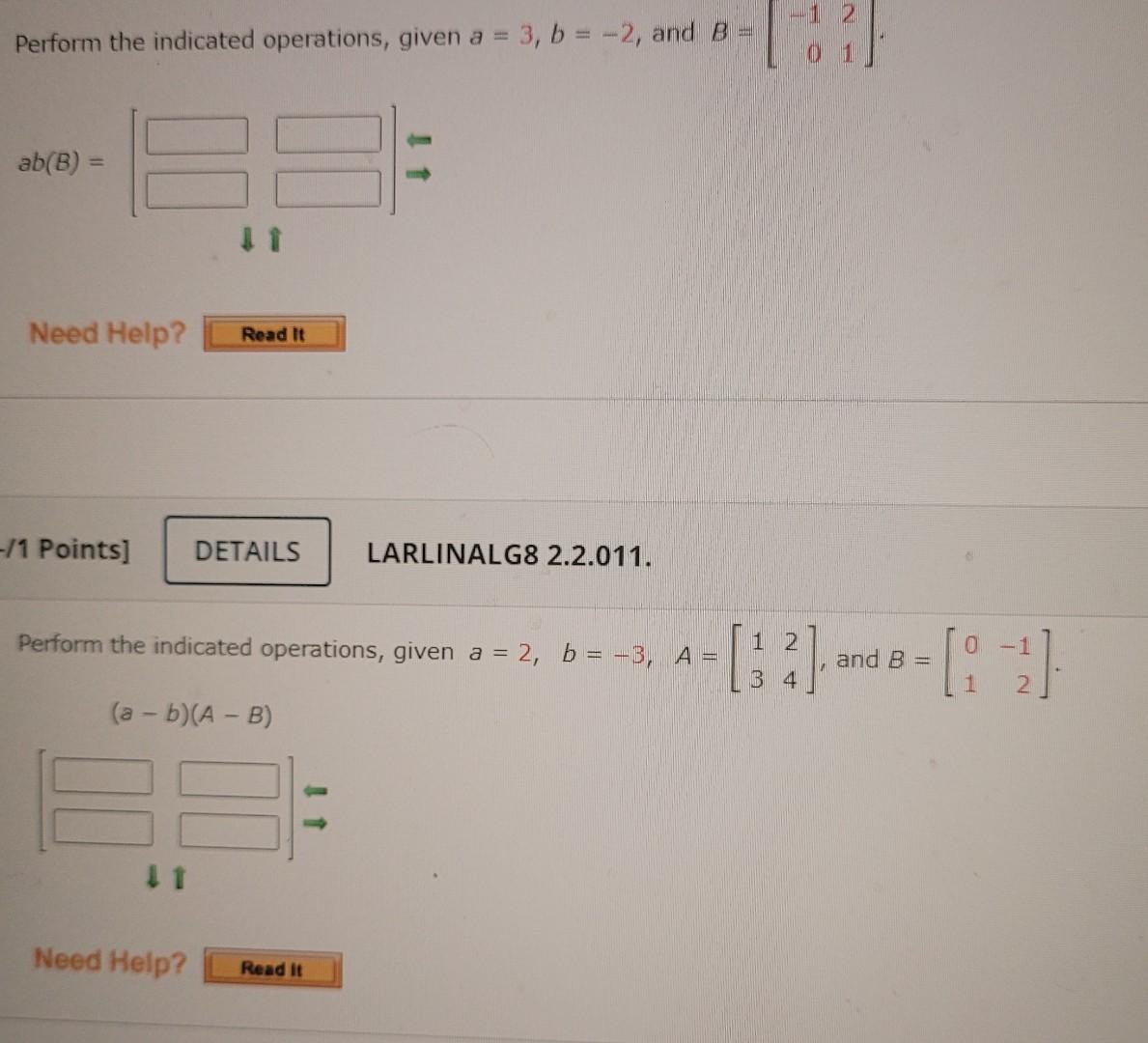 Solved Perform the indicated operations, given a=3,b=−2, and | Chegg.com