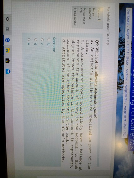Solved Yumy i urudimentals Dashboard / Subject / CSIT111 | Chegg.com