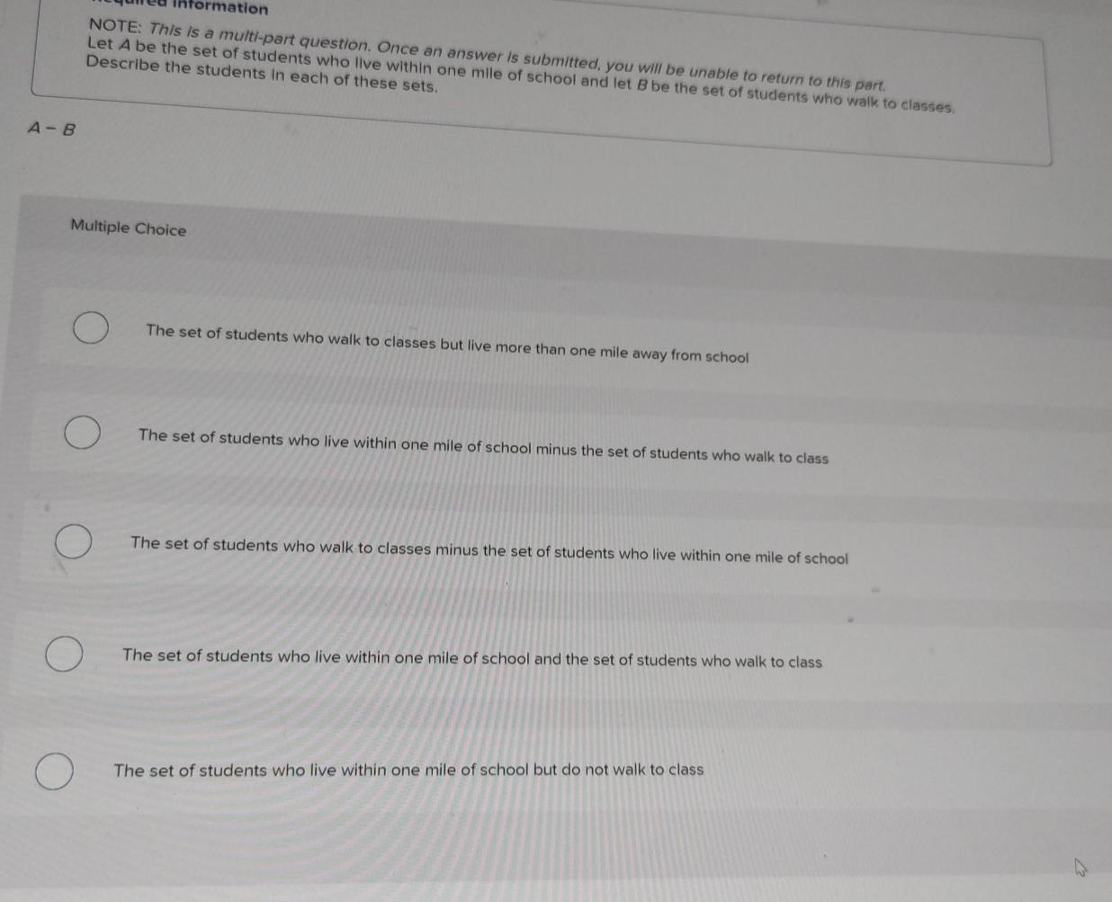 Solved mation NOTE: This is a multi-part question. Once an | Chegg.com