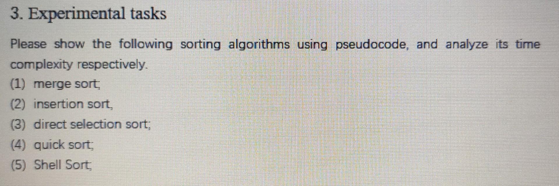 3. Experimental tasks Please show the following | Chegg.com