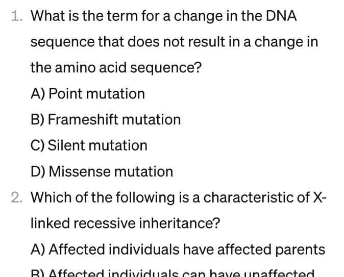 Solved What is the term for a change in the DNA sequence | Chegg.com