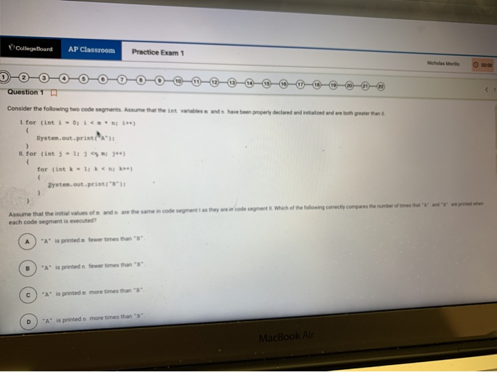 Solved College Board AP Classroom Practice Exam 1 O 0000 | Chegg.com