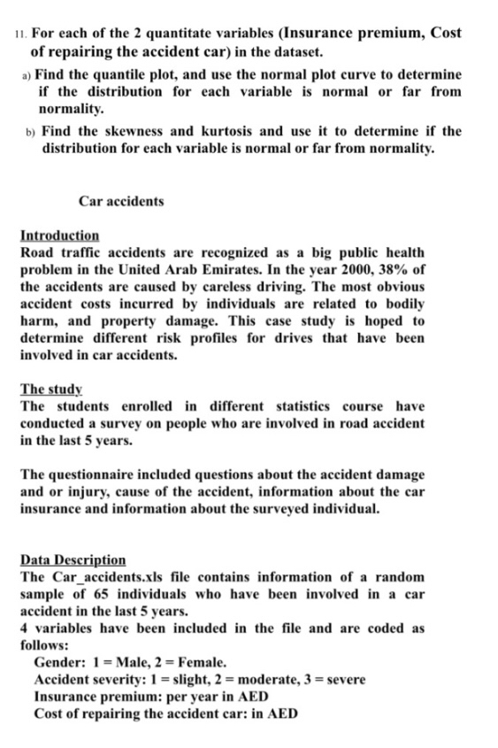 For each of the 2 ﻿quantitate variables (Insurance | Chegg.com